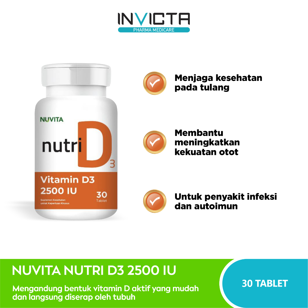 Jual Nuvita Nutri D3 2500 IU - 30 Tablet | Shopee Indonesia