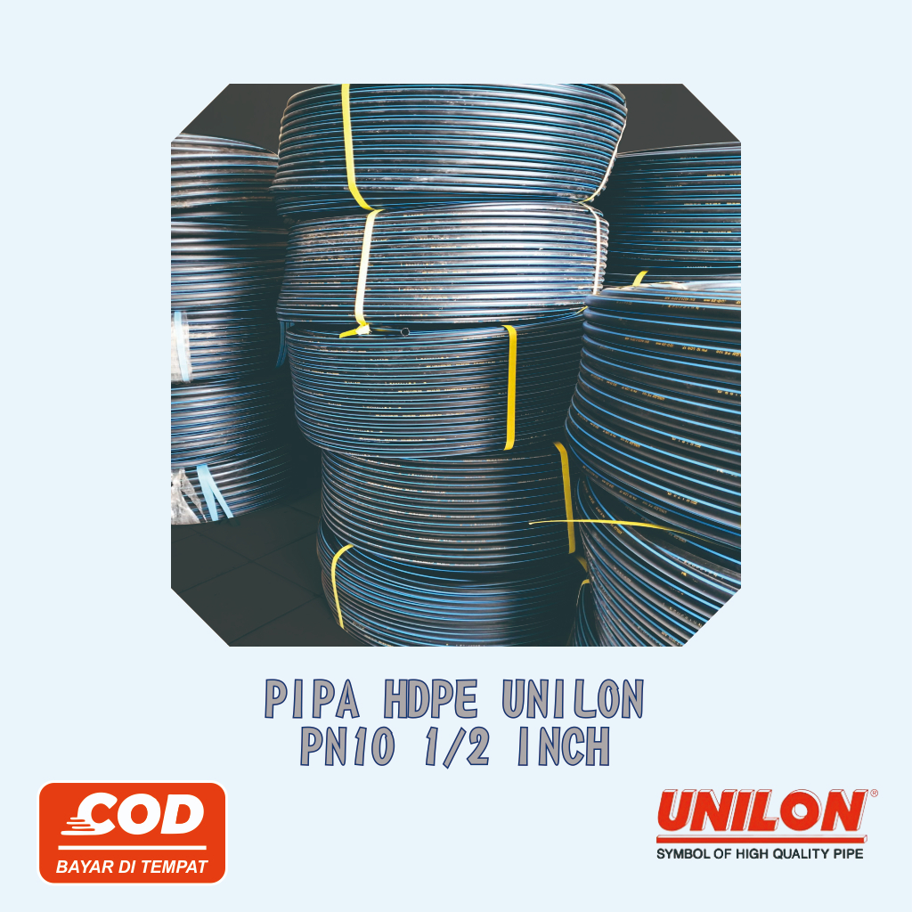 Jual Pipa HDPE Unilon 1/2 Inch PN 12.5 (200 Meter) | Shopee Indonesia