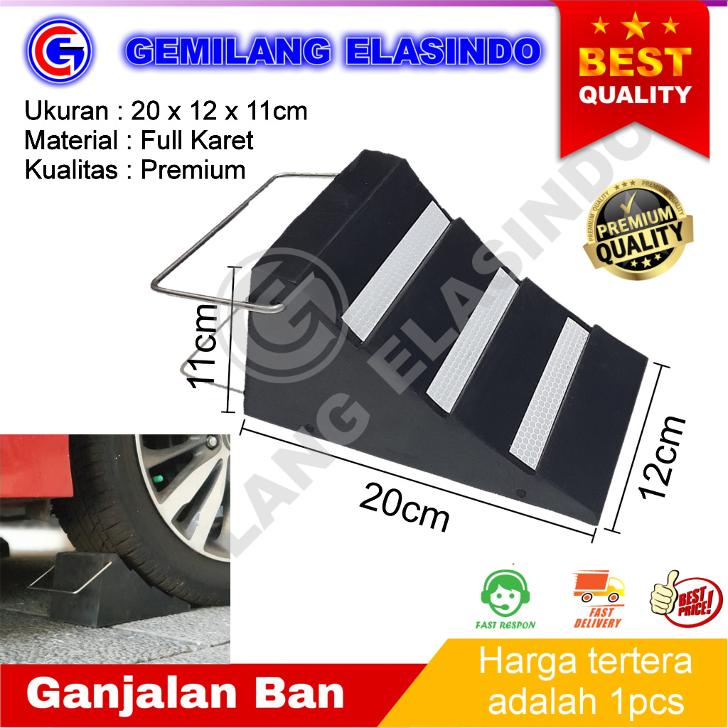 Jual Karet Ganjal Ban Mobil | Uk. P. 20cm x L. 12cm x T. 11cm | Karet ...