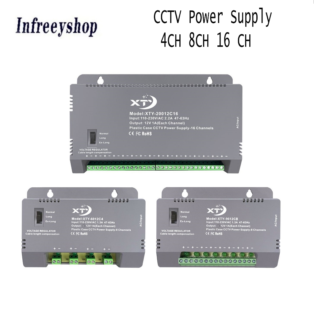 Jual Xty Power Supply CCTV 12V 4 ch 8 ch 16 ch praktis PSU 12volt ...