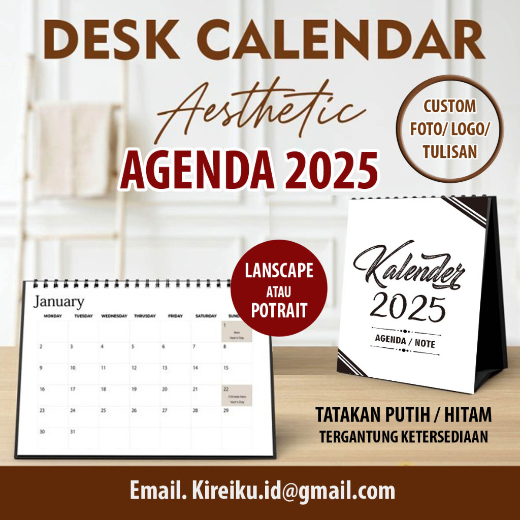 Jual KALENDER 2025 Uk.A5 ( 21cm x 14,8cm )/ KALENDER KERJA / KALENDER ...