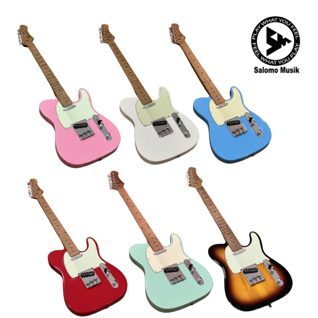 Jual Gitar Elektrik Telecaster SQOE SETL300 Roasted Maple Series Original | Shopee Indonesia