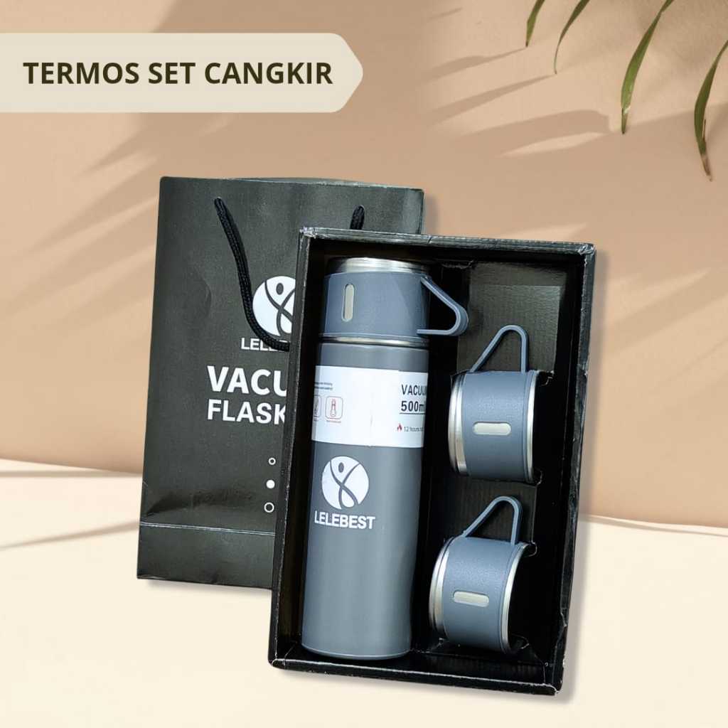 Jual LELEBEST Termos Sultan Vacuum Flask Set / Botol Minum Cangkir ...