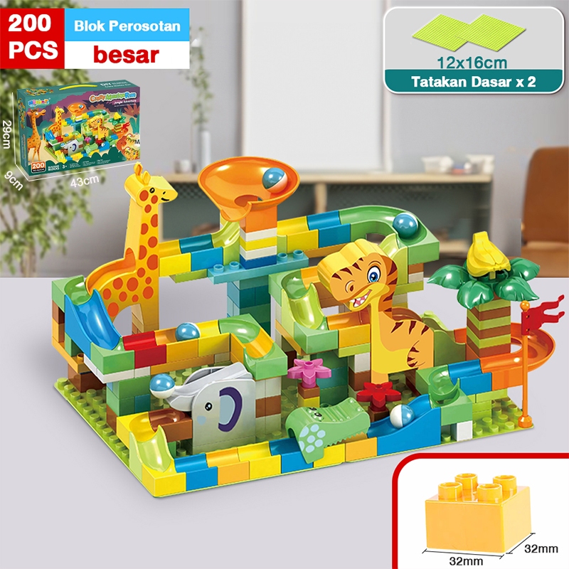 Jual Uoptoy Balok Susun Mainan Anak Building Brick Balok Susun Track ...