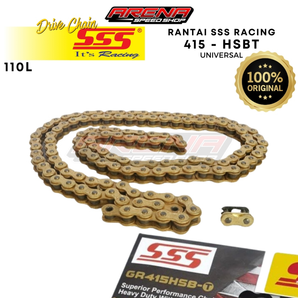 Jual SSS Drive Chain HSBT 415 110L Gold - Rantai SSS Tipis Panjang 110 ...