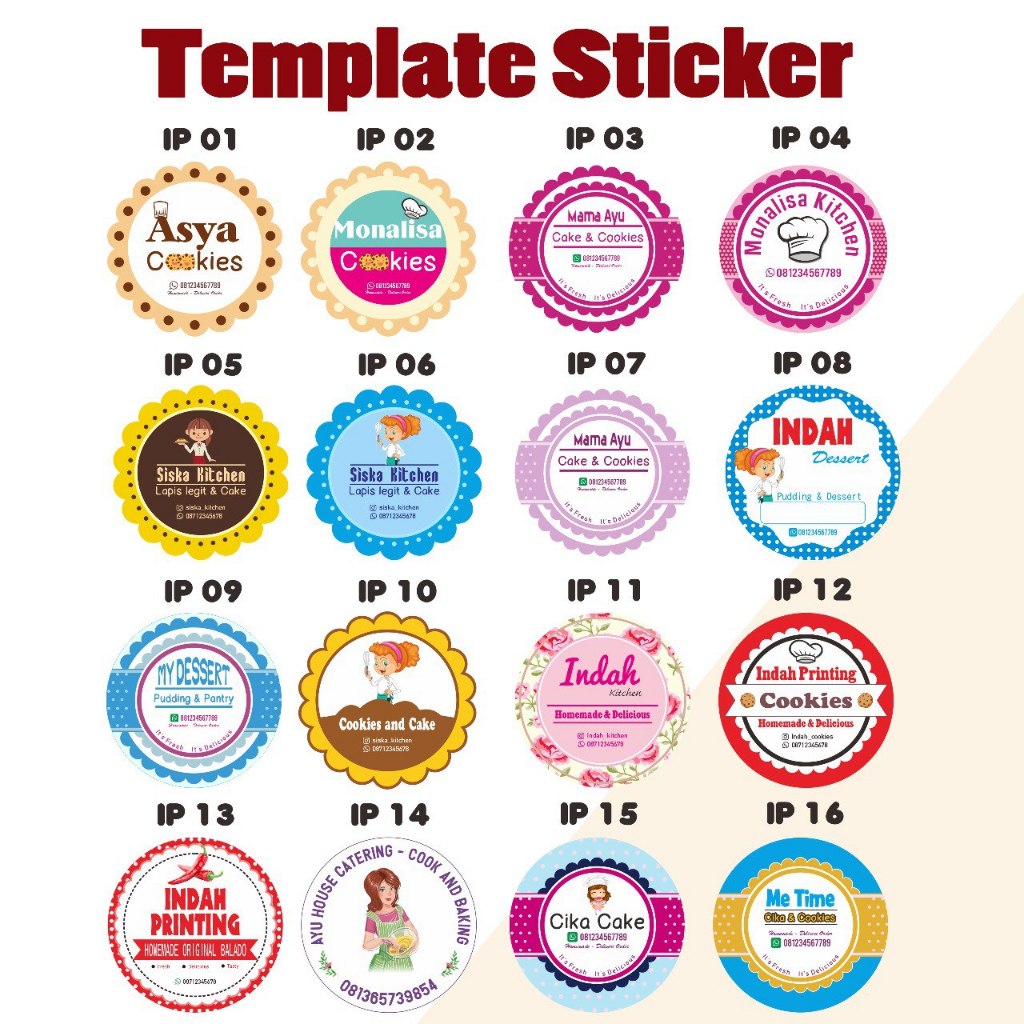 Jual Cetak Sticker Custom Label Kemasan A3+ untuk Toko Olshop Makanan ...