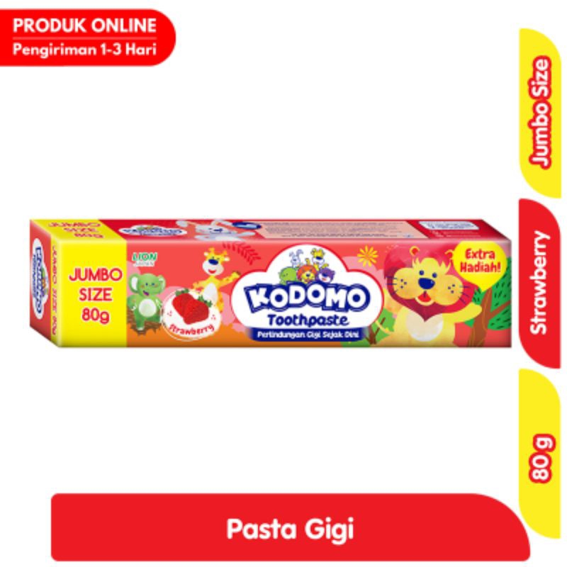 Jual Kodomo Toothpaste Pasta Gigi Anak Strawberry 80 g | Shopee Indonesia