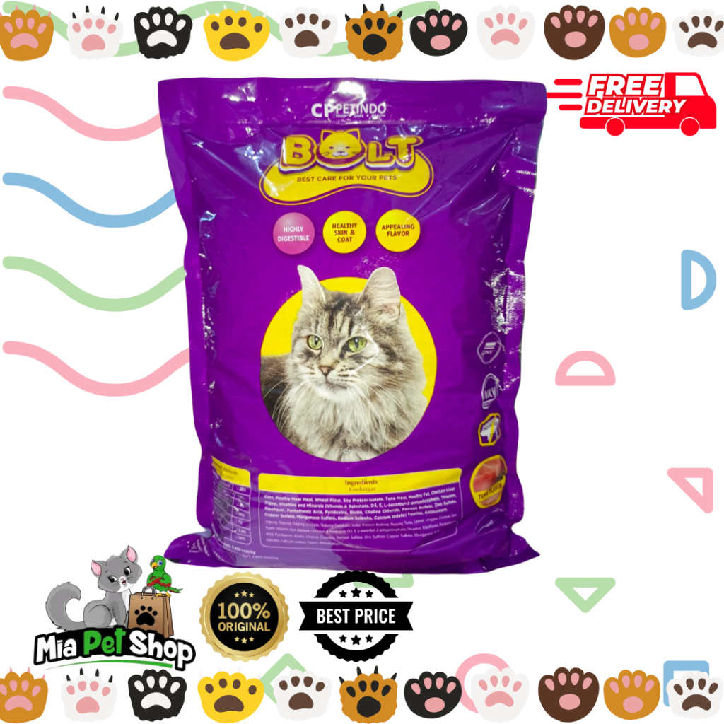 Jual Dry Cat Food BOLT 800G Kibble Ikan - Makanan Kucing Kering ...