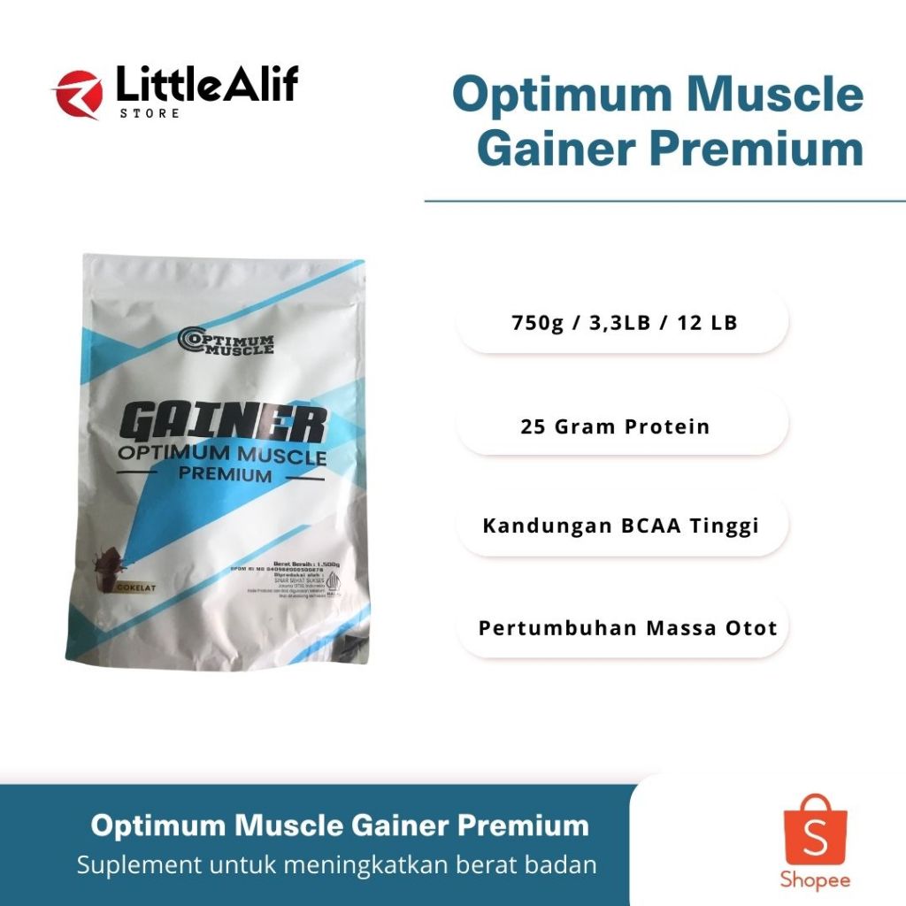Jual Optimum Muscle Gainer Susu Tinggi Protein Rasa Cokelat Untuk ...