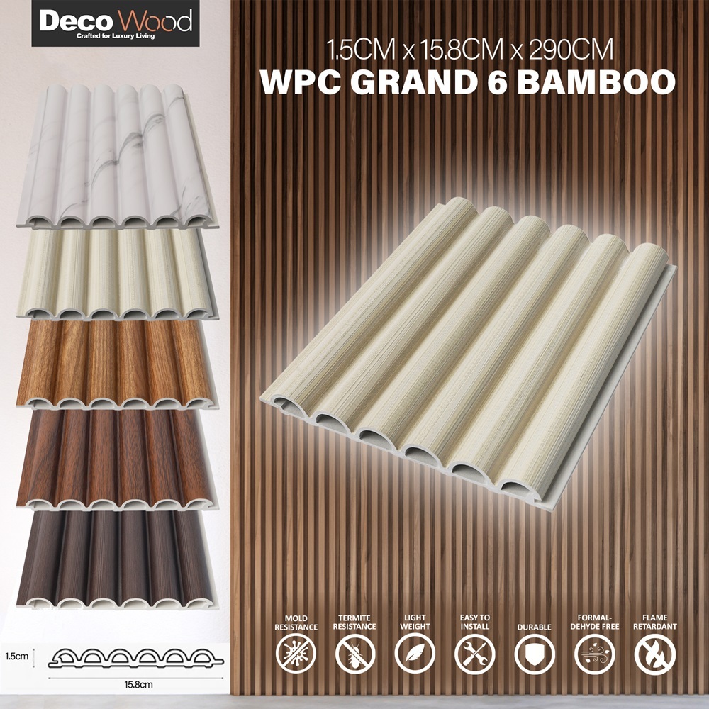 Jual Wood Wall Panel WPC Texture Bamboo Wall Panel PVC Woodpanel ...