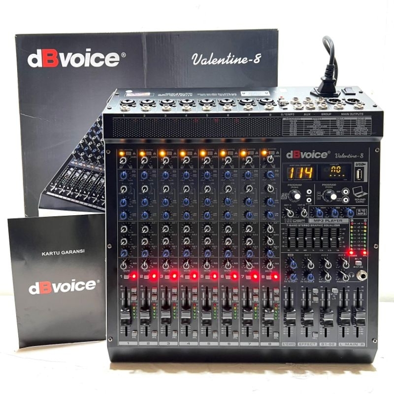 Jual Mixer dB Voice Valentine 8 Original 8 Channel dbVoice | Shopee ...