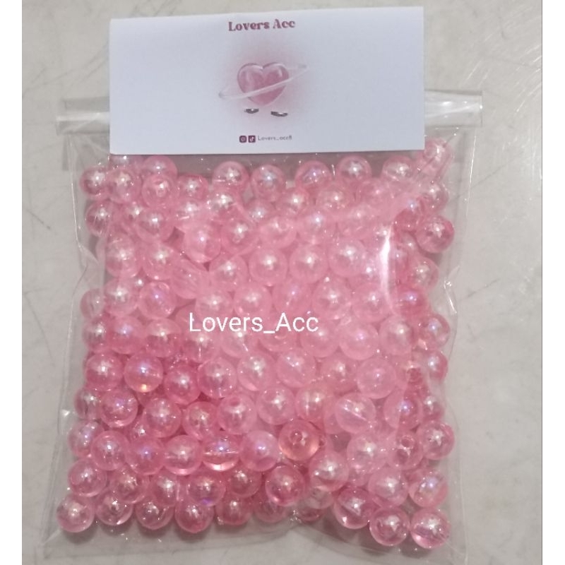 Jual Manik Bulat Bubble Pink 8mm 50gram | Shopee Indonesia