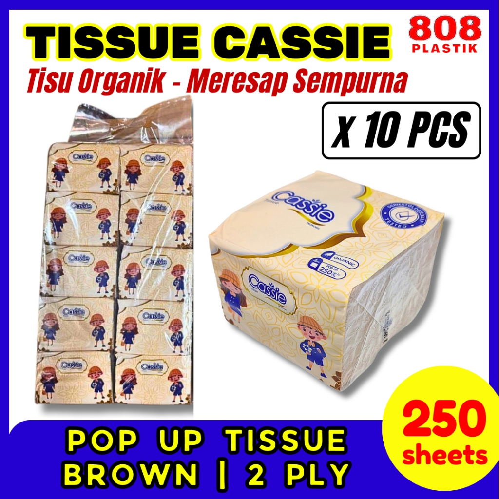 Jual [BUNDLE ISI 10] Tissue Cassie Brown 250s Organic Pop Up Natural ...