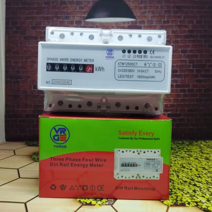 Jual kwh meter XTM1250SCT 3 phase / 3P / kwhmeter 3phase analog VORGE ../5A via CT GARANSI 2 ...