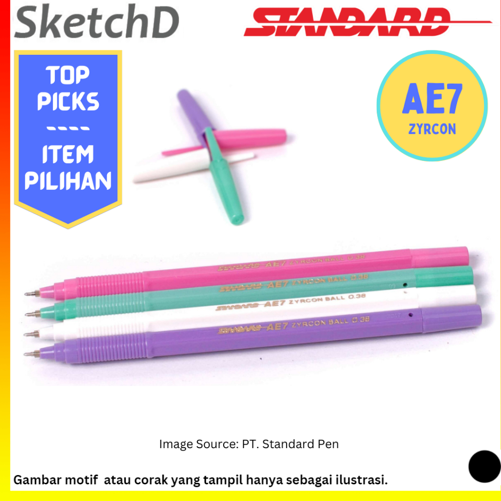 Jual Pulpen AE7 Zyrcon 038 Bolpoin Hitam Standard AE 7 Pen 0.38 mm | Shopee Indonesia