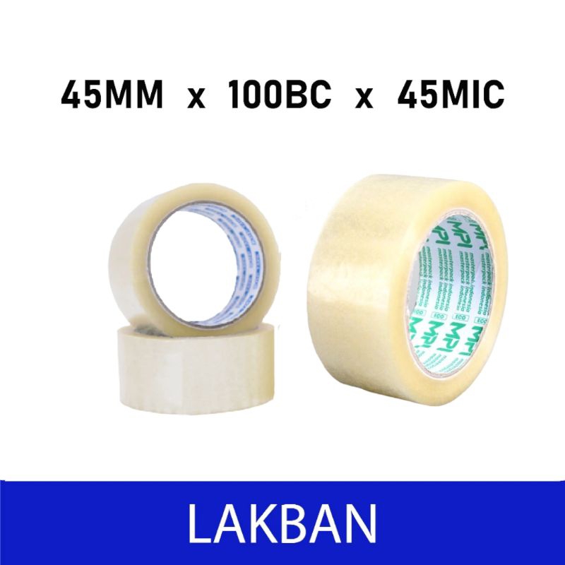 Jual Lakban Bening 100 Yard Tebal Dimensi 100 × 45 MM / Isolasi Lakban ...