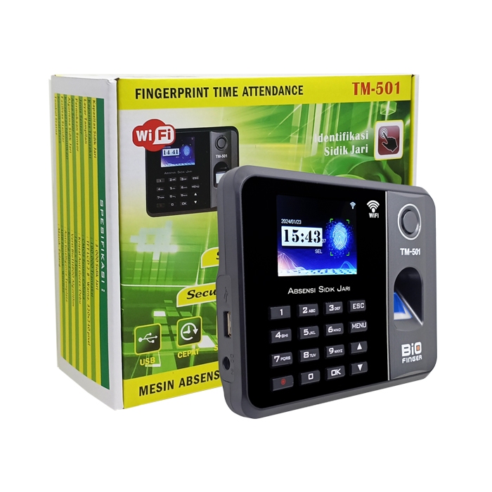Jual Absensi Jari Kartu BioFinger TM-501 USB WIFI Auto Excel Multi ...