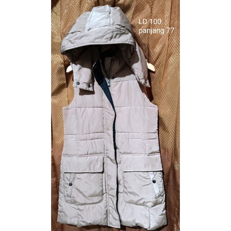 Jual vest hoodie hangten rompi bulu angsa microfiber rompi gelembung ...