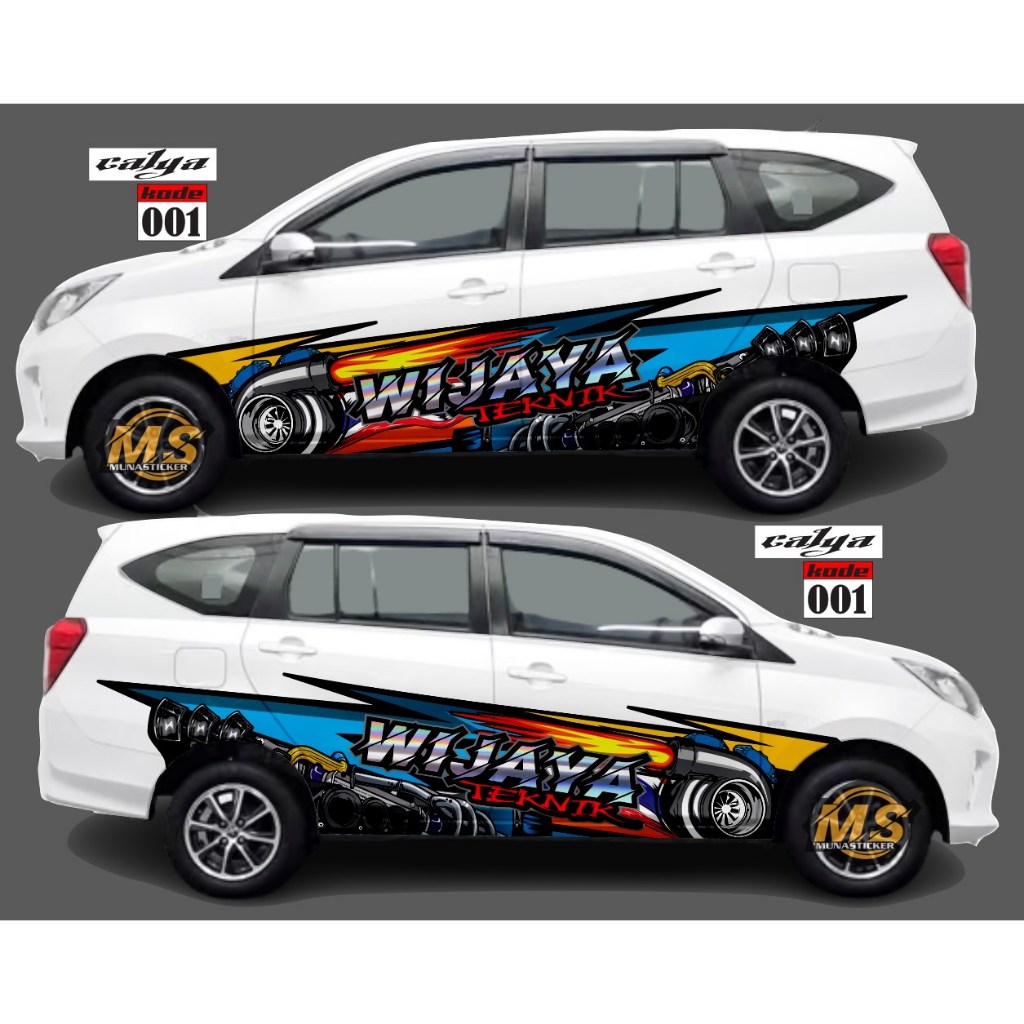 Jual decal sticker body samping mobil calya, sigra, pajero sport ...
