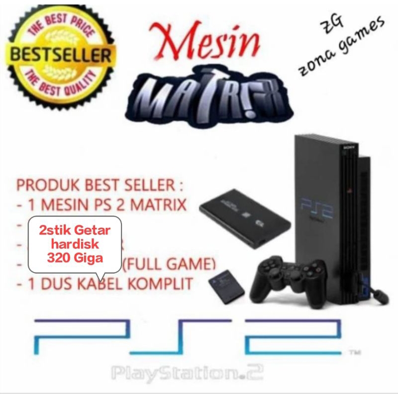 Jual Playstation 2 PS2 MATRIX 5.0 + hardisk 250gb full set ( Full games ...