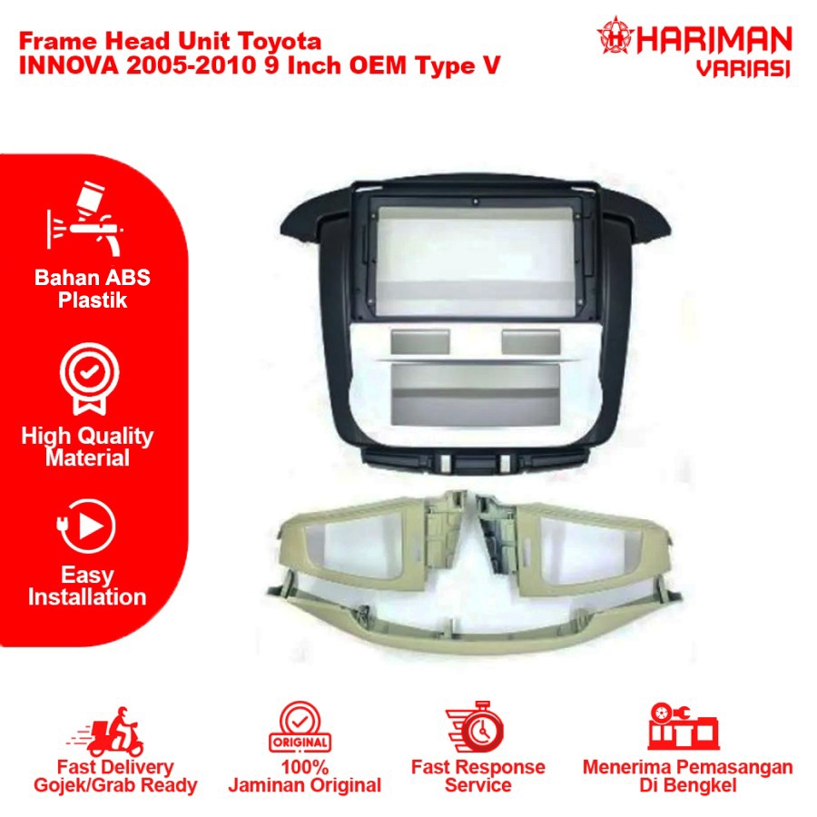 Jual Frame Head Unit Toyota INNOVA 2005-2010 9inch OEM type V | Shopee ...