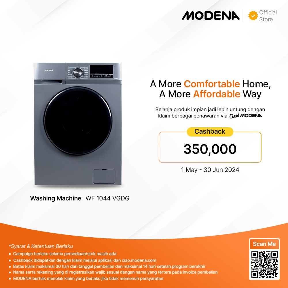 Jual MODENA Washing Machine - WF 1044 VGDG | Shopee Indonesia