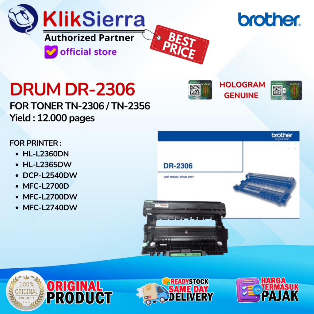 Jual BROTHER Drum DR-2306 TN-2306 | DR2306 TN 2306 Original | Shopee ...