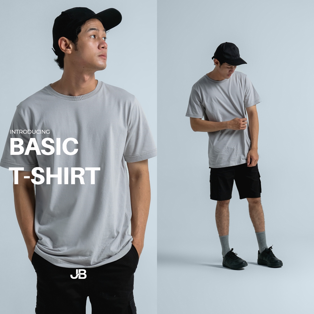 Jual JB - Basic Tee Light Grey - Kaos Polos Pria | Shopee Indonesia