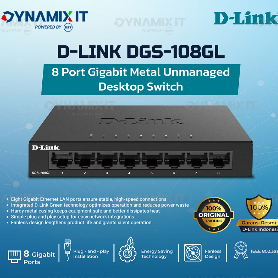 Jual D-Link DGS-108GL 8-Port Gigabit Desktop Switch Metal Casing ...