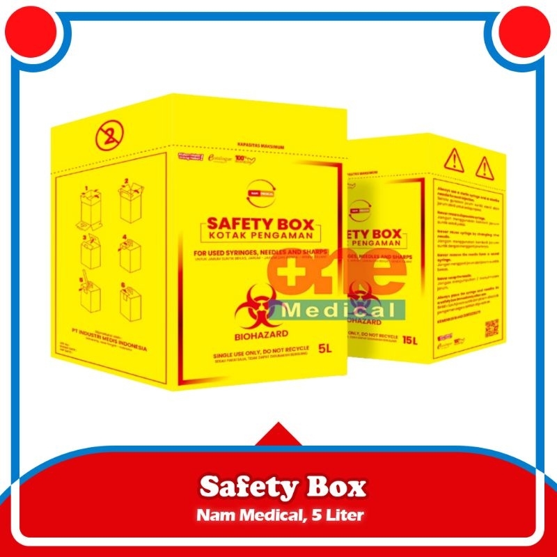 Jual Safety Box + Tali 5L Nam Medical | Tempat Sampah Limbah Medis 5 Liter | Shopee Indonesia
