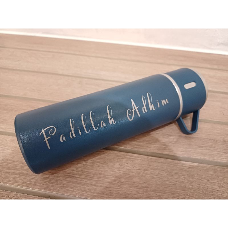 Jual Tumbler Stainless 500ml + Custom Grafir - Vacuum Bottle + 2 Cup ...