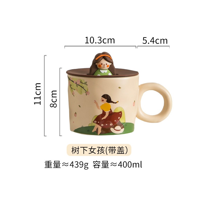 Jual CARTOON SERIES/Korean Mug/Cute Cartoon Mug With Lid/Cangkir Korea ...