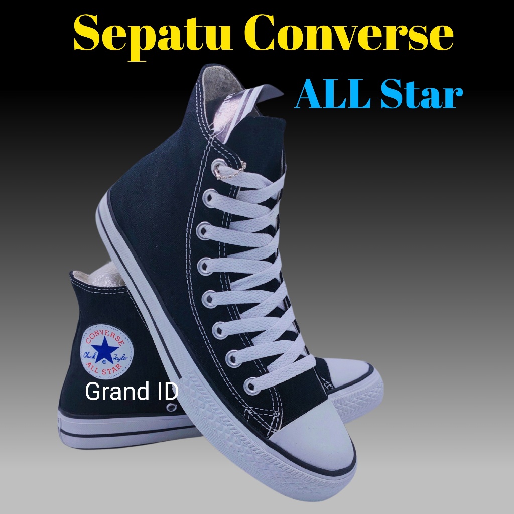 Jual Sepatu Pria Converse All star Hitam Putih Tinggi | Shopee Indonesia