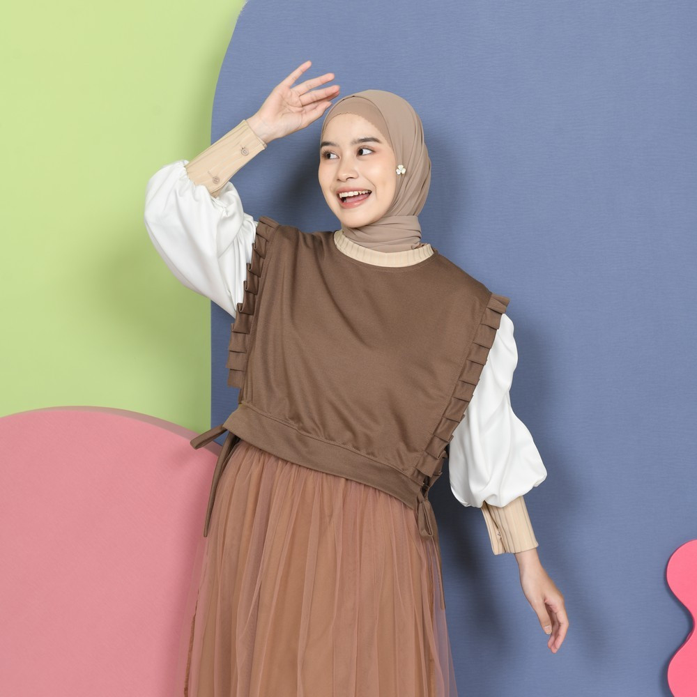 Jual RX FASHION - DALLA RUFFLE VEST / ROMPI WANITA / VEST TALI SAMPING ...