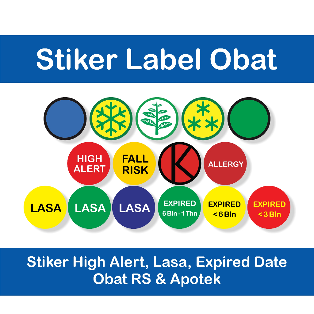 Jual Stiker Label Obat RS dan Apotek High Alert & Lasa | Shopee Indonesia