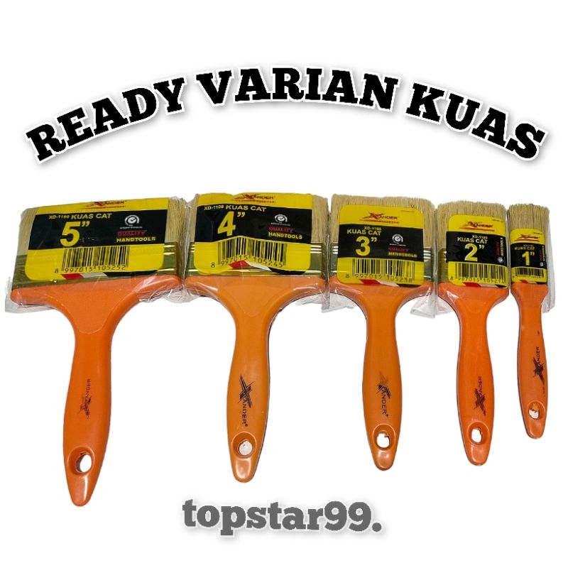 Jual Ready Kuas Cat 1 2 3 4 5 inch " Gagang Plastik Xander XD-1198 ...