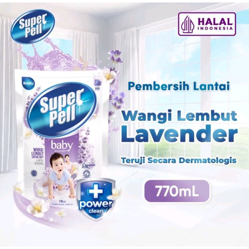 Jual Pembersih Lantai Super Pell Baby Lavender Aman Untuk Bayi 770 mL | Shopee Indonesia