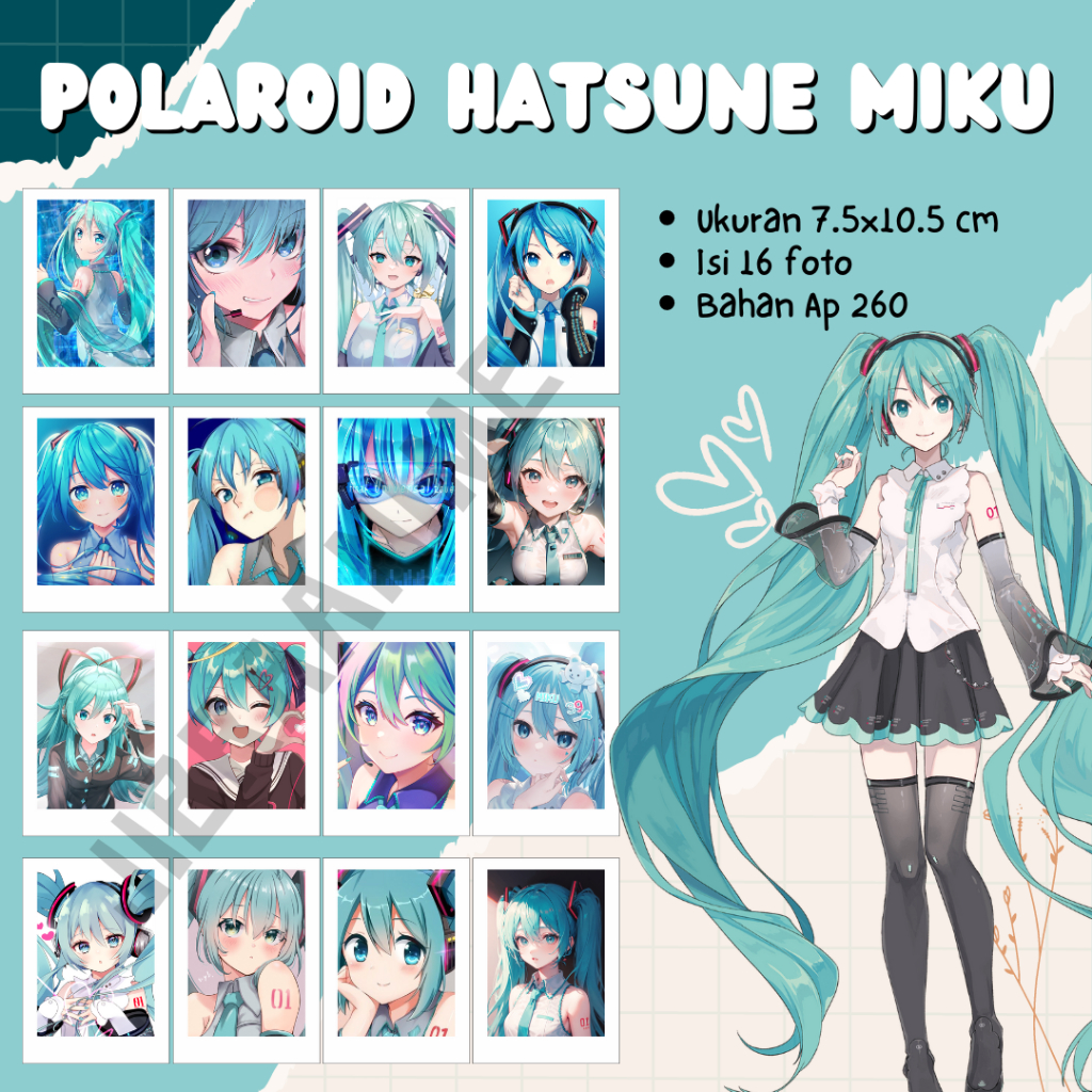 Jual polaroid anime hatsune miku / bisa custom | Shopee Indonesia