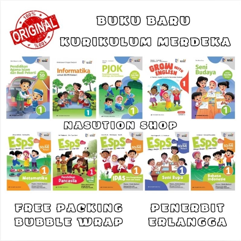 Jual BUKU PAKET KELAS 1 SD/MI PENERBIT ERLANGGA KURIKULUM MERDEKA KM ORIGINAL - ESPS MATEMATIKA ...