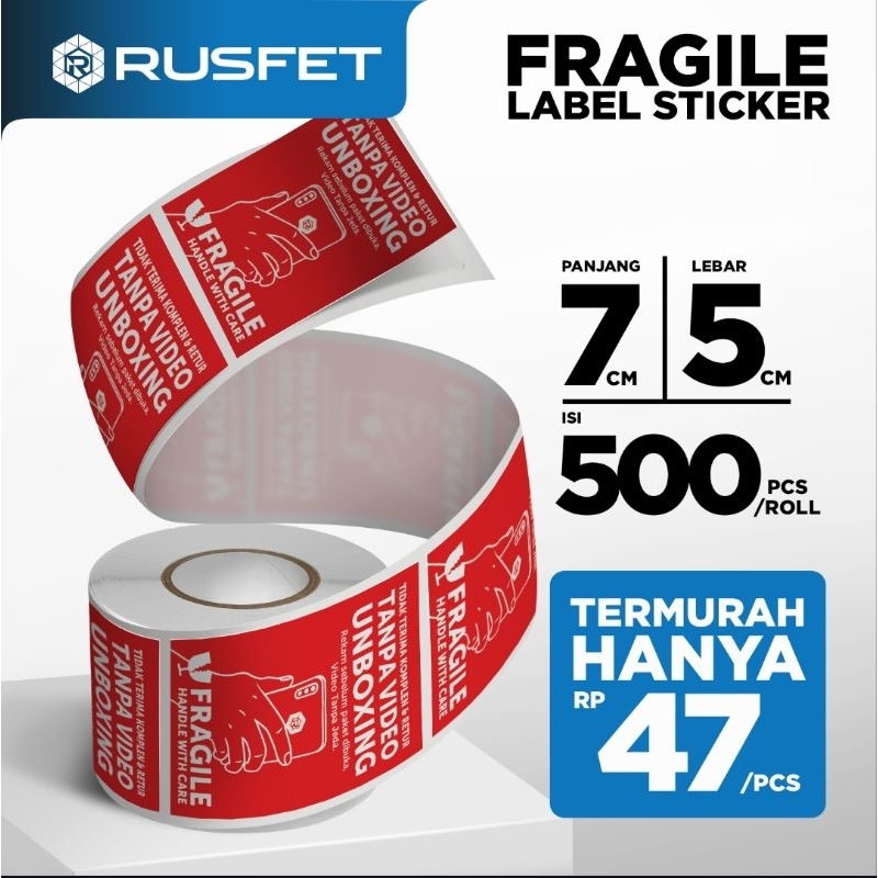 Jual STIKER FRAGILE LABEL STICKER UNBOXING ONLINE SHOP TEMPELAN PAKET ...