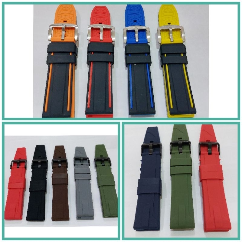 Jual STRAP JAM TANGAN PRIA TALI RUBBER / TALI RABER / TALI KARET WARNA ...