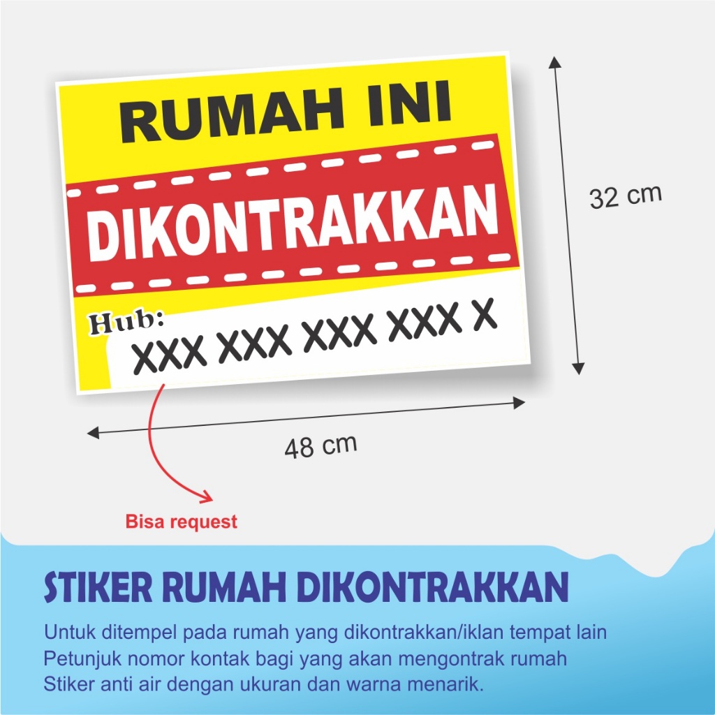 Jual STIKER RUMAH INI DIKONTRAKKAN (BISA REQUEST ) | Shopee Indonesia