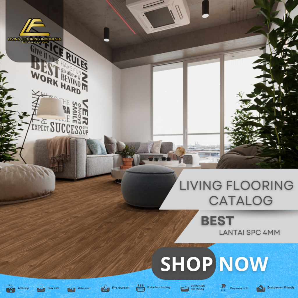 Jual Lantai SPC Golden Crown 4mm | Lantai Vinyl Motif Kayu | Shopee Indonesia
