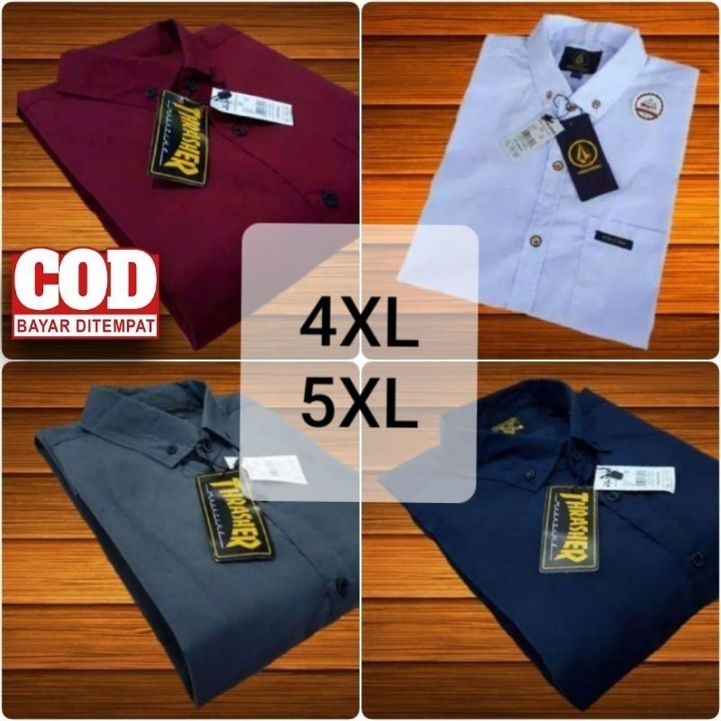 Jual kemeja super jumbo kemeja polos jumbo kemeja besar kemeja murah size 4xl 5xl 6xl | Shopee ...