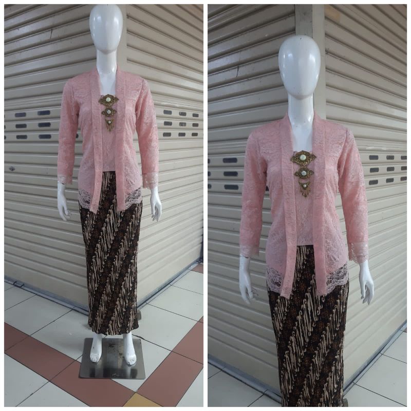 Jual setelan kebaya kutu baru modern lengan panjang kutu baru kerah sanghai baju kondangan ...