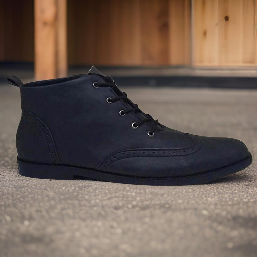 Jual SEPATU KERJA KANTOR FORMAL TALI MODEL BRODO KULIT HITAM POLOS FULL ...