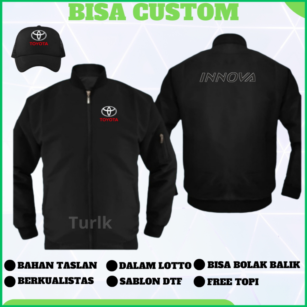 Jual Jaket Toyota Innova Jaket Mobil Innova Bomber Custom | Shopee ...