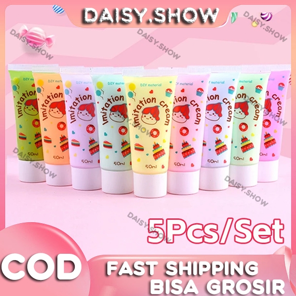 Jual 2~5Pcs/Set 50ml Lem Cream DIY Set Clay Cream DIY Simulation Cream ...