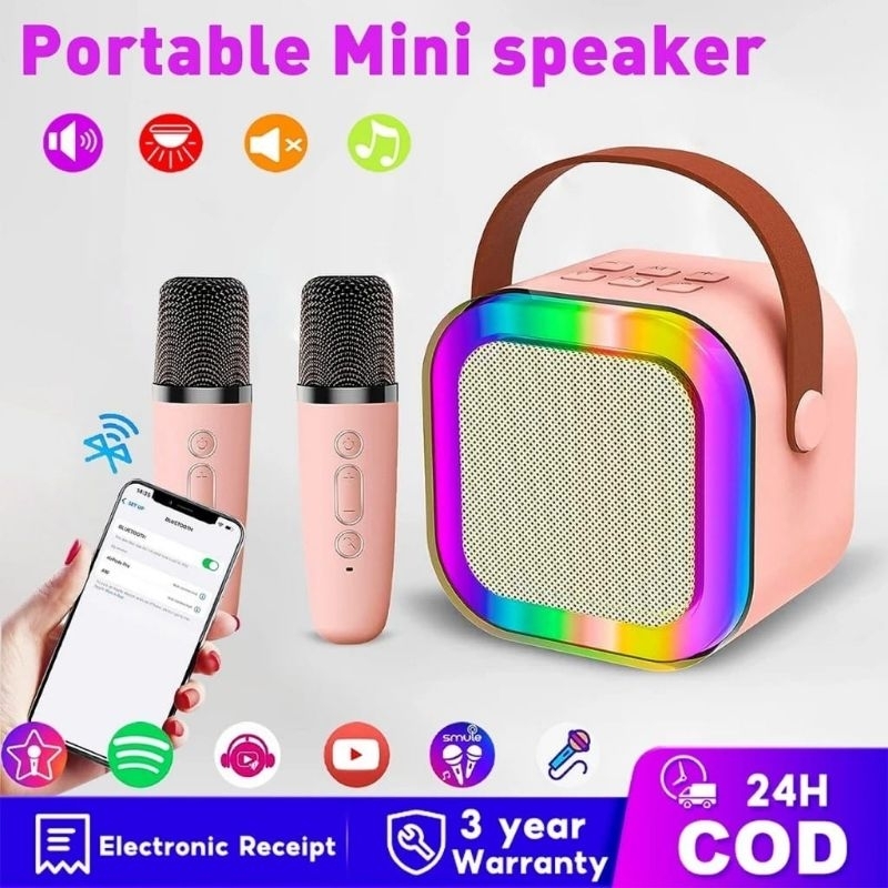 Jual Speaker Bluetooth Karaoke With Mic Wireless Music Box Portable ...