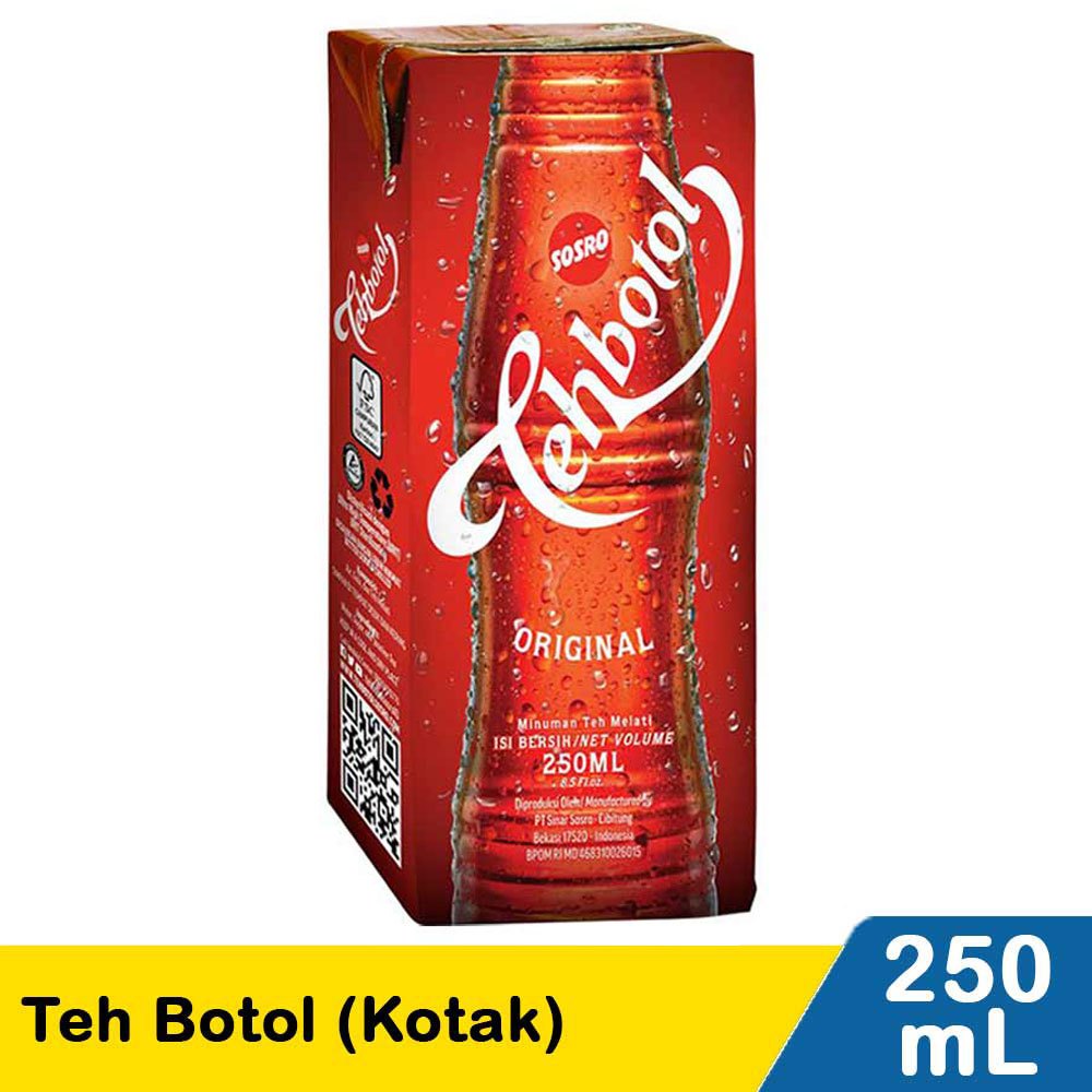 Jual Teh Botol Sosro Original 250ml Kotak 250 mL | Shopee Indonesia